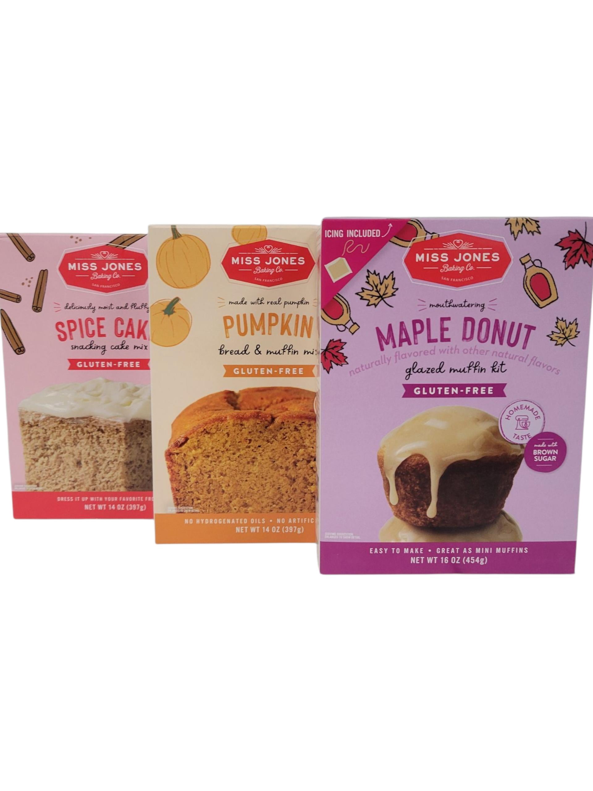 Miss Jones Pumpkin Bread and Muffin Mix (14oz), Spice Cake Snackin Cake ...