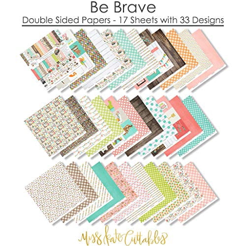 Miss Kate Cuttables Paper & Sticker Kit - Be Brave - 17 Double-Sided ...
