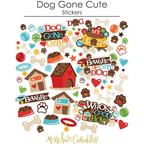 Miss Kate Cuttables Paper & Sticker Kit - Dog Gone Cute - 17 Double ...