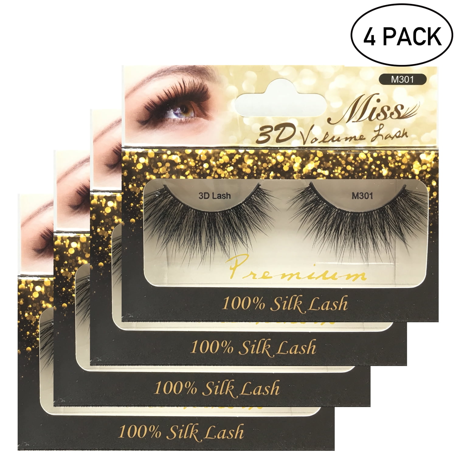 Miss Lashes 3D Volume Tapered Natural Silk Eyelash Extension [4-PACKS ...