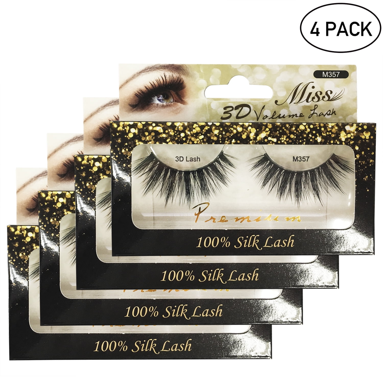 Miss Lashes 100% Silk, 3D Volume, Tapered Natural Eyelash Extension (4 ...