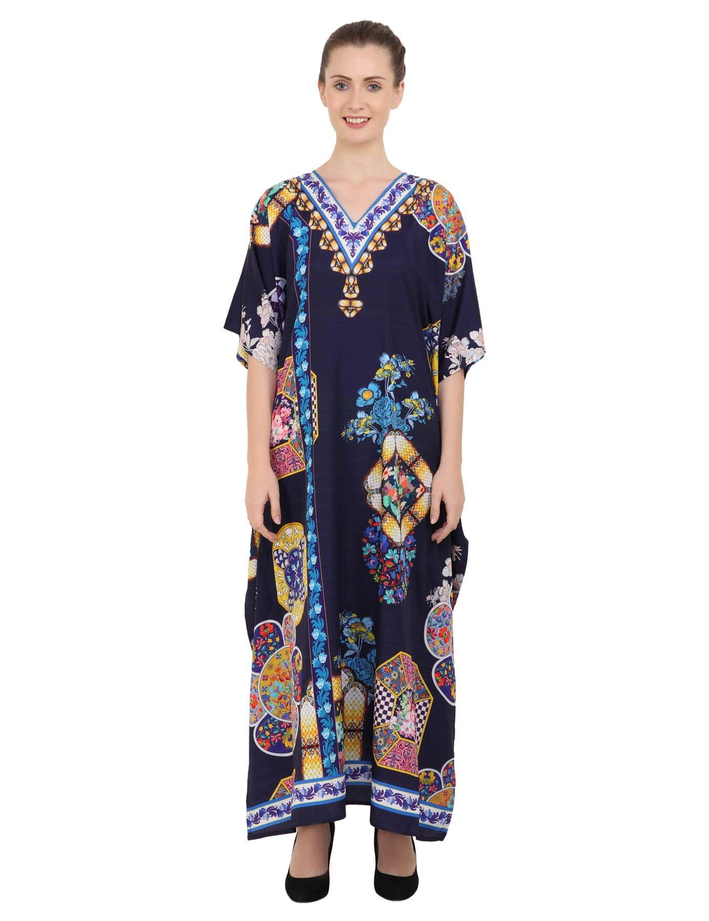 Miss Lavish London Caftans for Women Summer Ladies Long Kimono Maxi ...