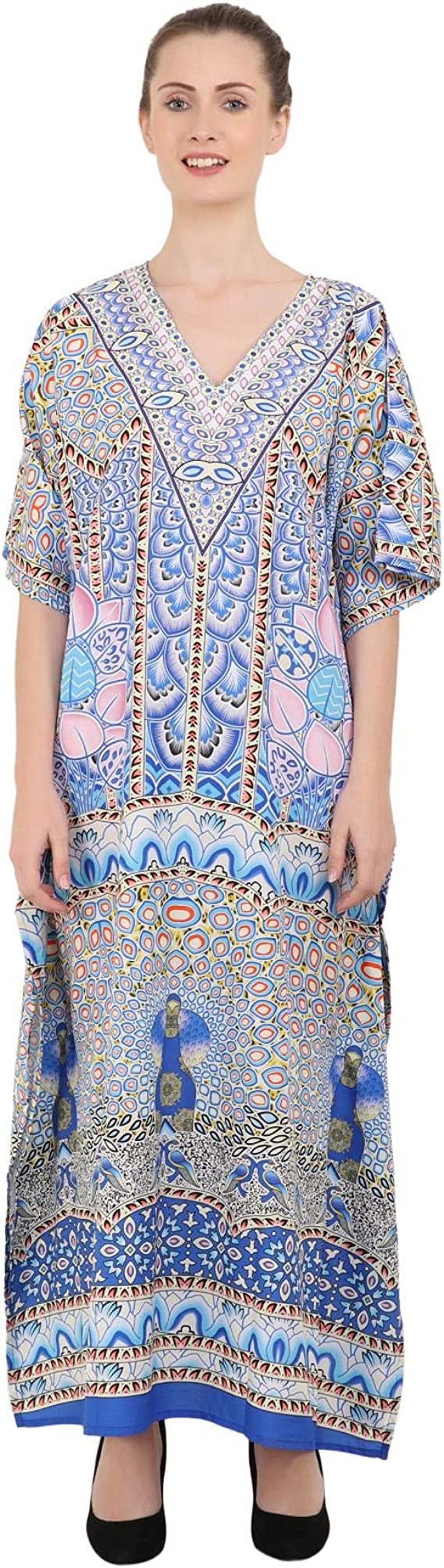 Miss Lavish London Kaftan Dress Casual Summer Maxi Long Caftans Dresses ...