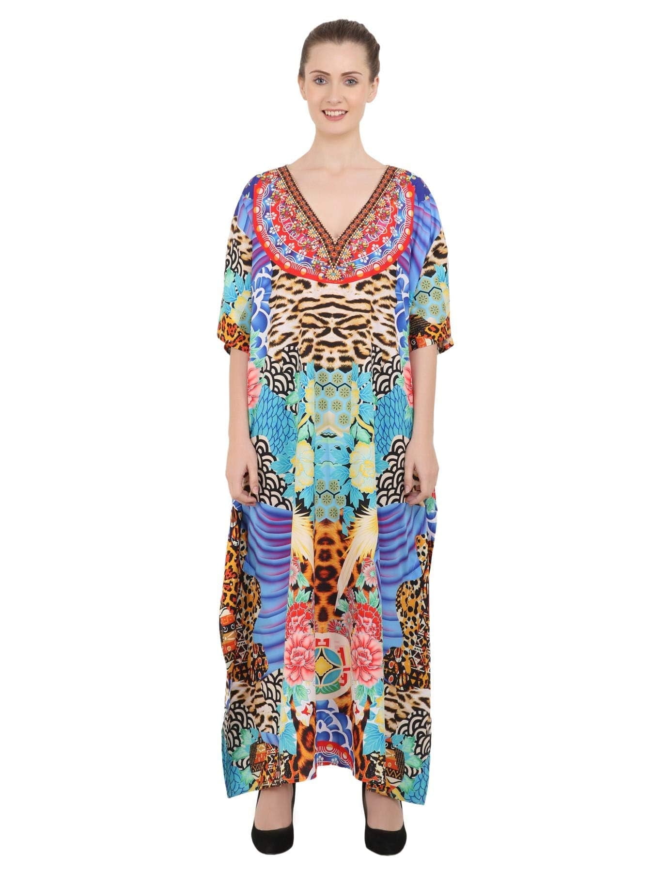 Miss Lavish London Kaftan Dress Summer Women's Caftans Long Maxi Style ...