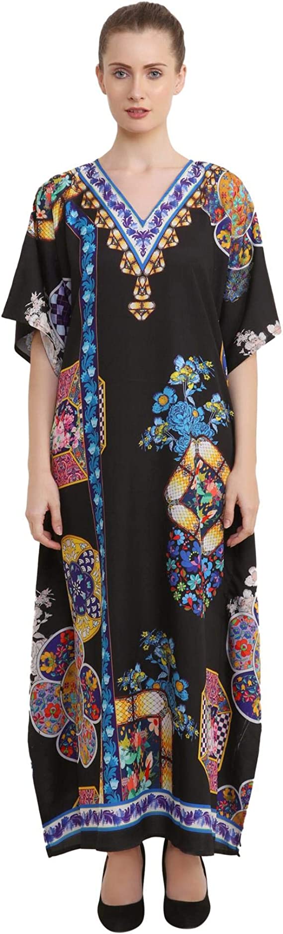 Miss Lavish London Kaftans for Women Casual Ladies Long Kimono Maxi ...