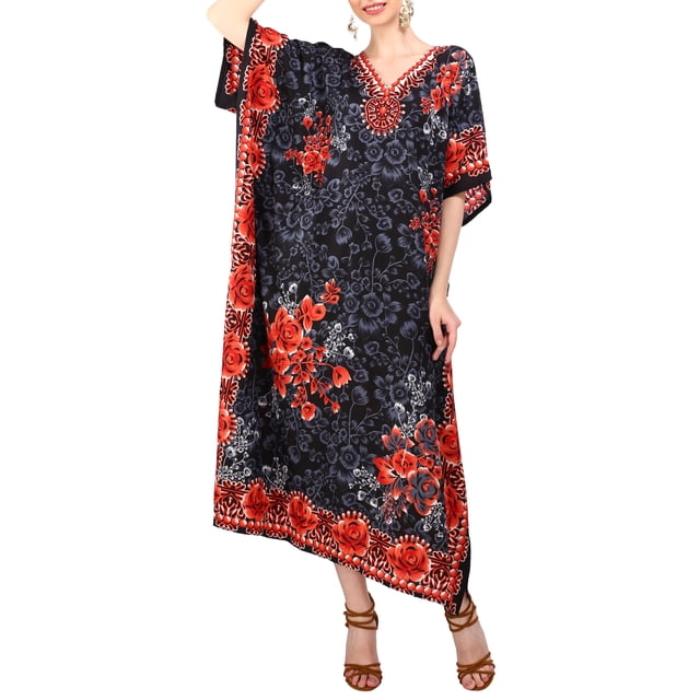 Miss Lavish London Kaftans for Women Casual Ladies Long Kimono Maxi ...