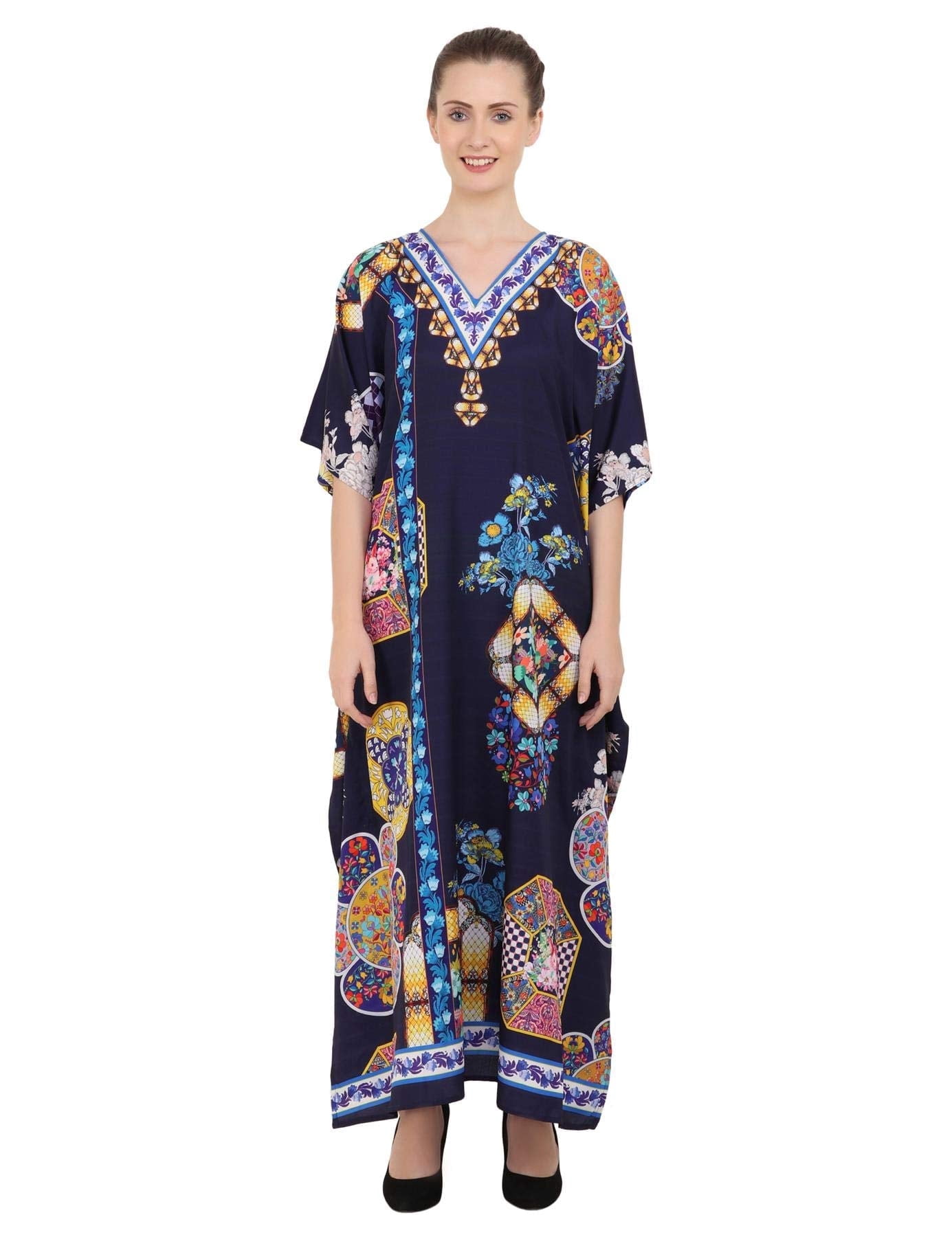 Miss Lavish London Kaftans for Women Casual Ladies Long Kimono Maxi ...