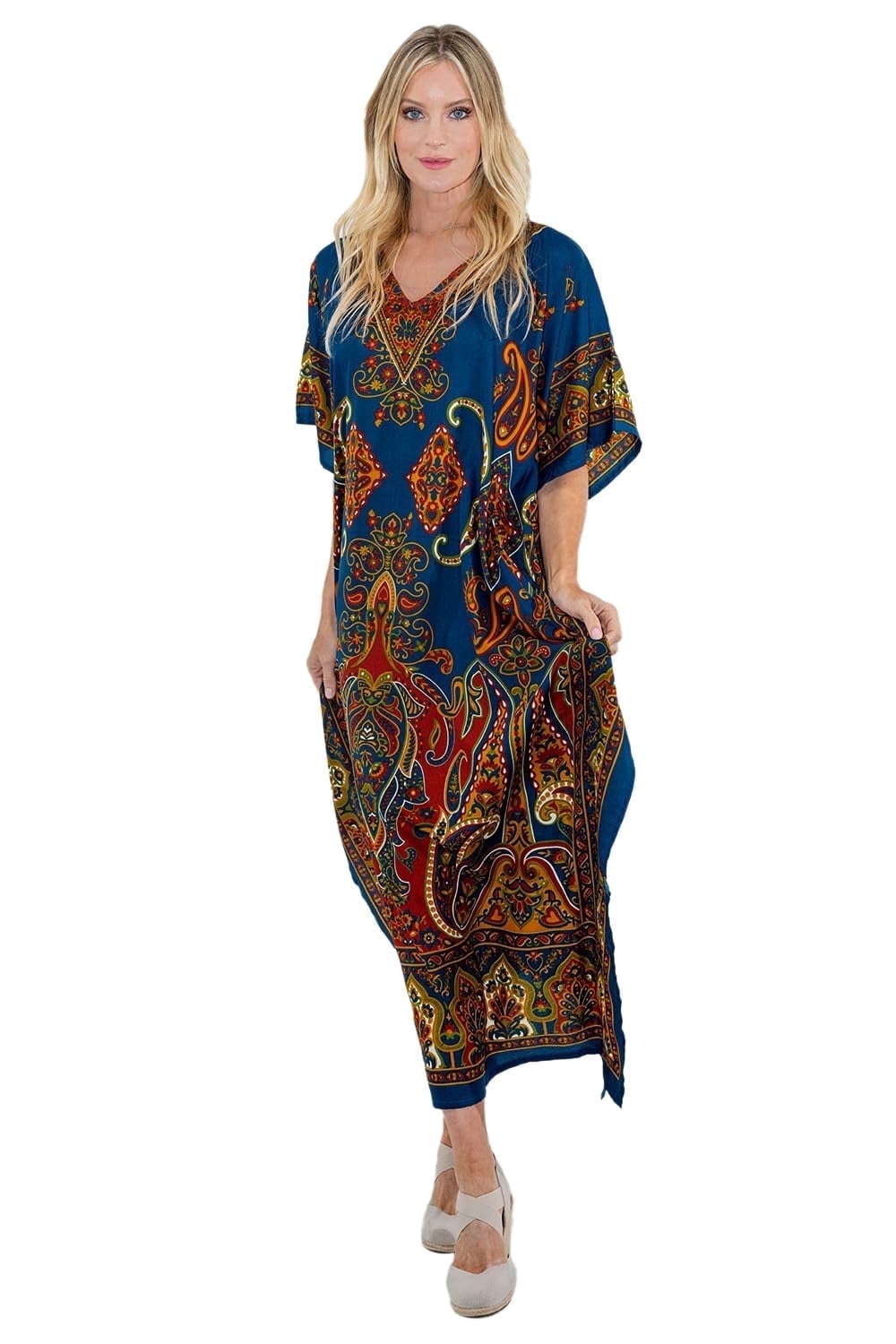 Miss Lavish London Women’s Long Kaftan Dress – Plus Size Maxi Caftan ...