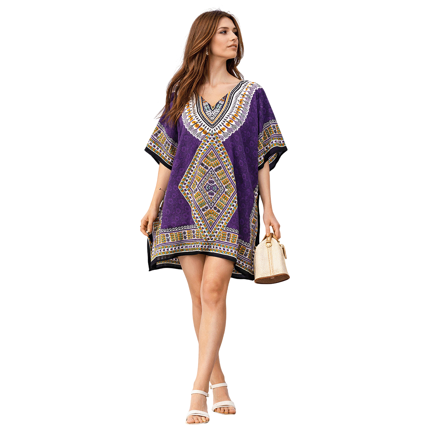 Miss Lavish London Women’s Tribal Geometric Dashiki Print 100% ...