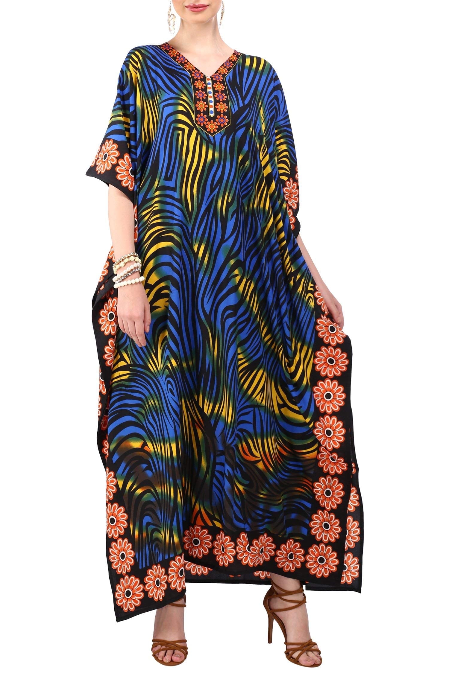 Miss Lavish London Women Kaftans Dresses Multi, M - Walmart.com