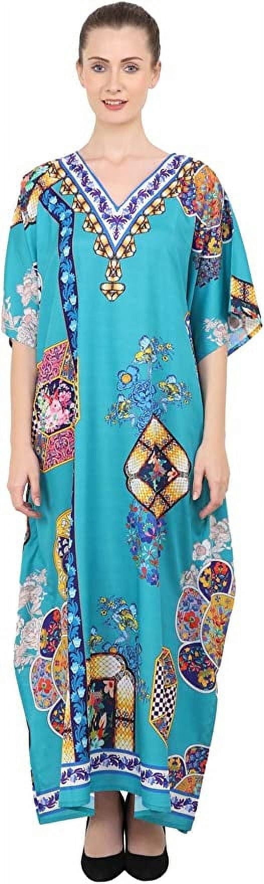 Miss Lavish London Women Kaftans Dresses, Teal L - Walmart.com