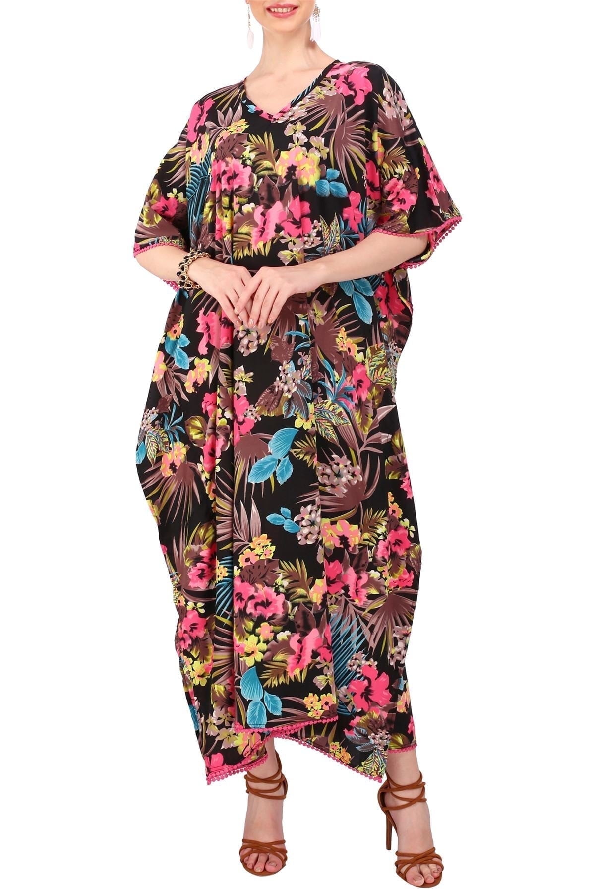 Miss Lavish Women's Kaftan Dresses Tunic Kimono Maxi Caftan Plus Size ...