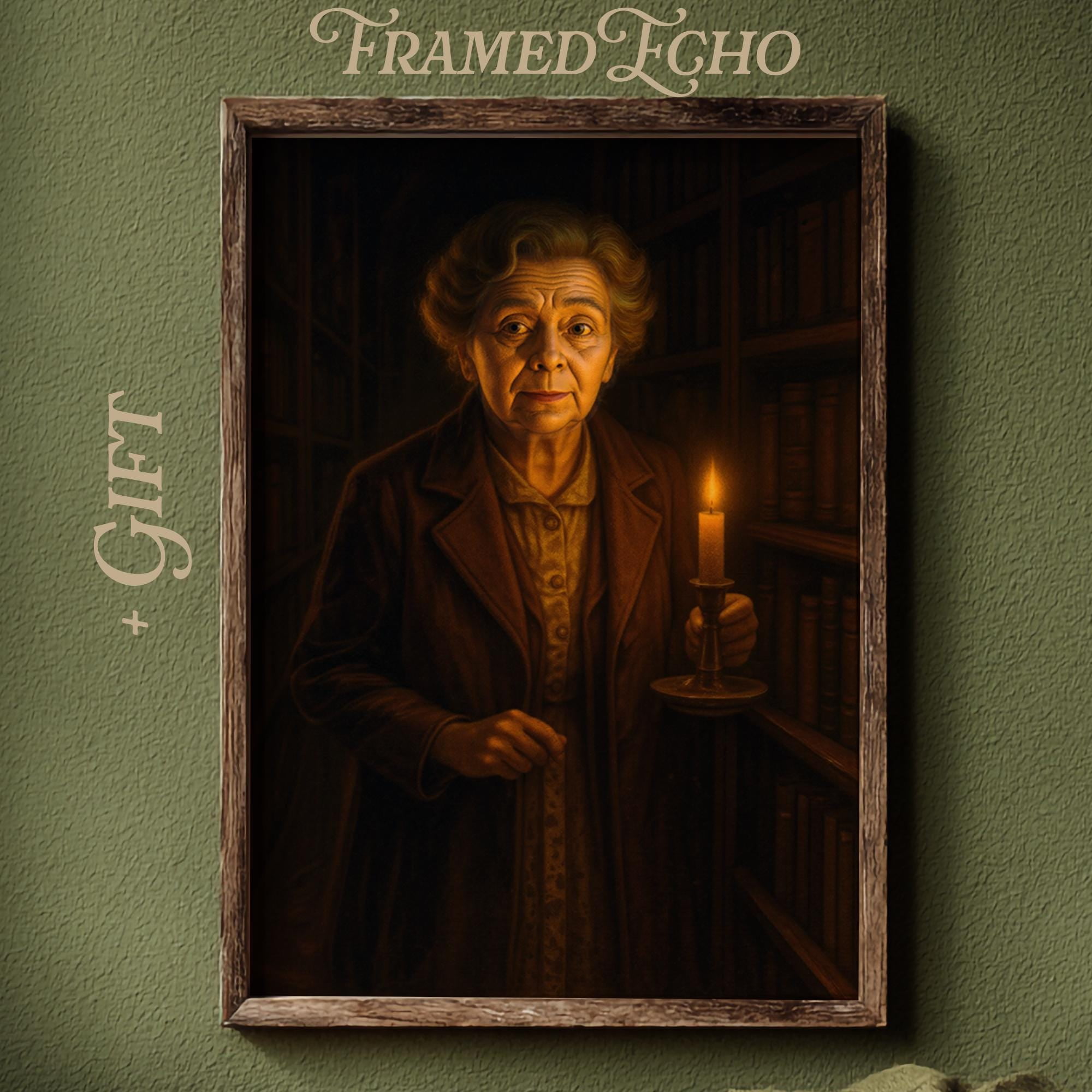 Miss Marple Art Print | Dark Academia Detective, Library Scene UNFRAMED ...
