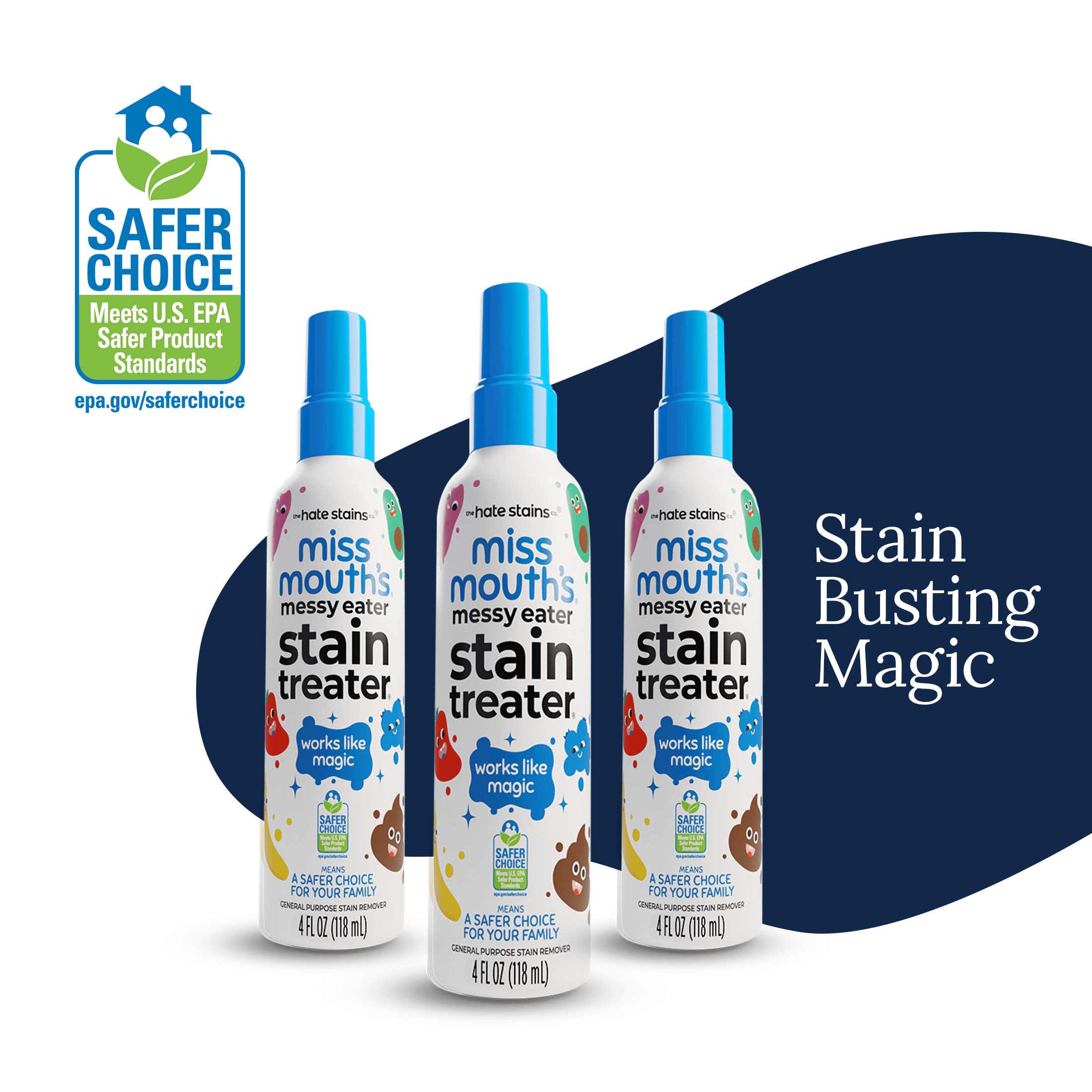 Miss Mouth's Messy Eater Stain Treater Spray for Baby & Kids 4 fl oz. 3 ...
