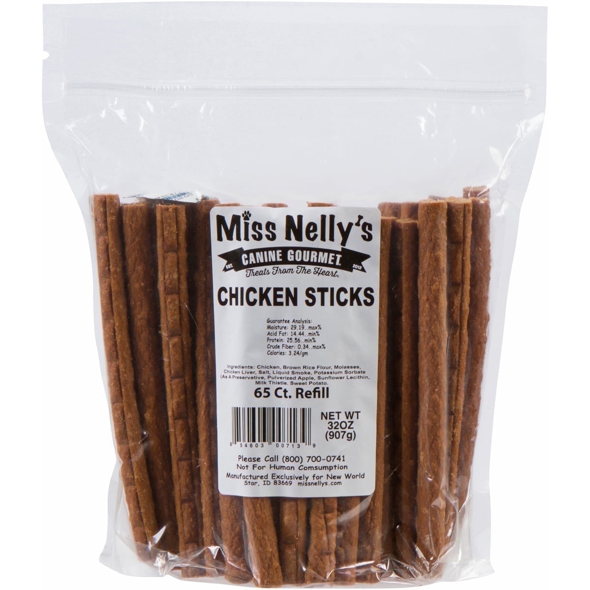 Miss Nelly's Canine Gourmet Jerky Dog Treats-Chicken Sticks-USA Made ...