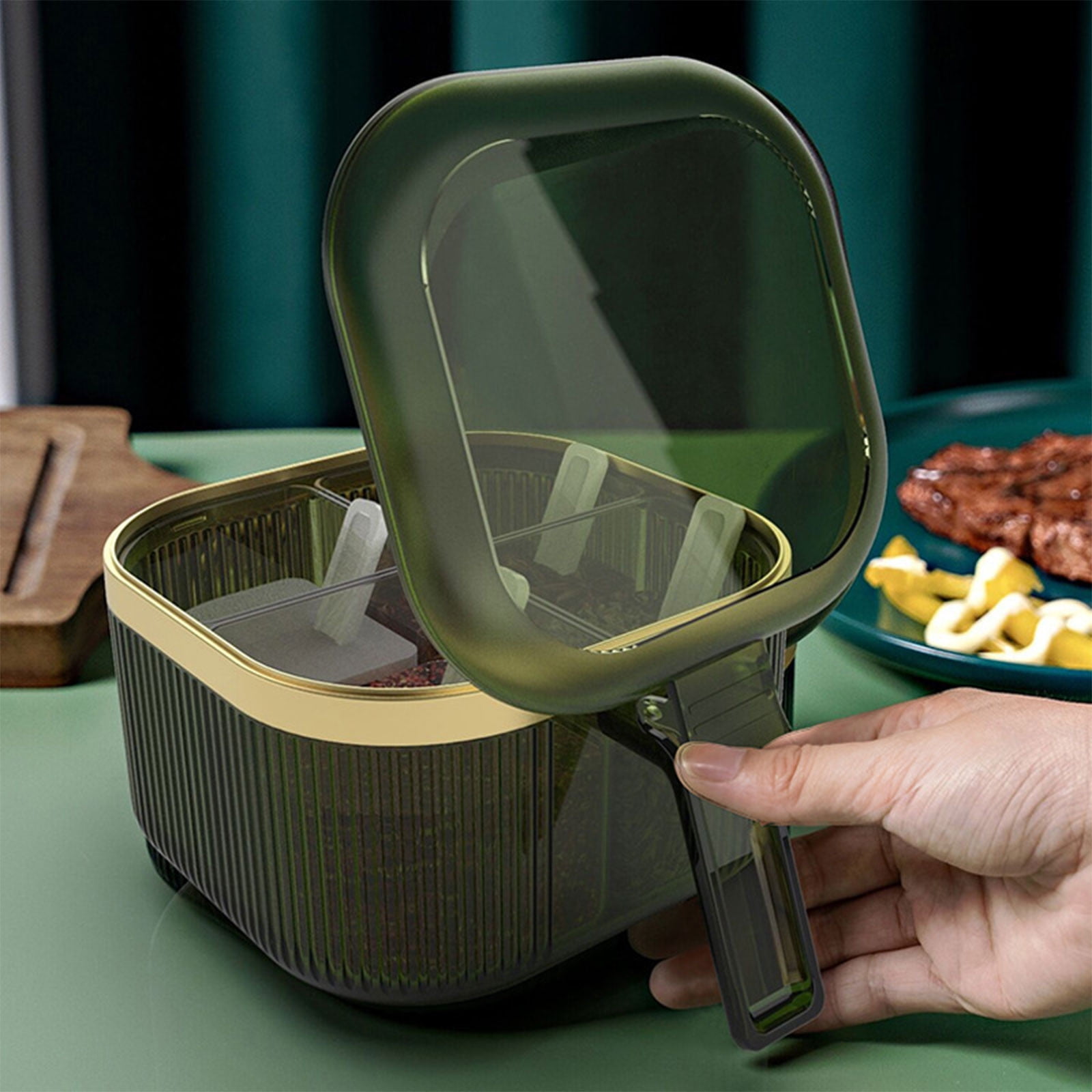 Don't Miss Out, 4 Compartment Seasoning Box, Spoons Included, 4 ...