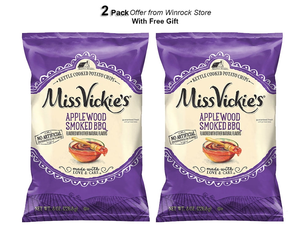 Miss Vickie's Applewood Smoked BBQ Potato Chips, 8 oz (2 Pack) Free ...