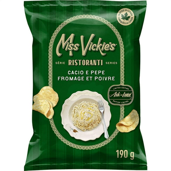 Miss Vickie's RISTORANTI Kettle Cooked Cacio E Pepe Potato Chips - 190g/ 6.7 oz - Walmart.com