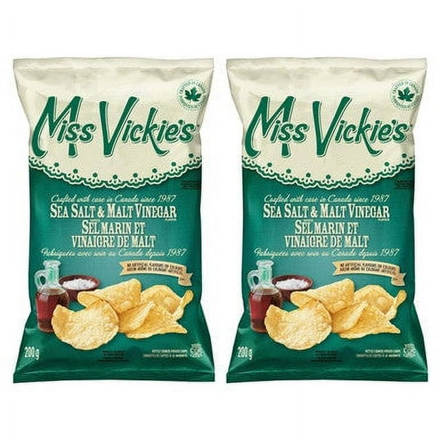 Miss Vickie's Sea Salt & Malt Vinegar Kettle Cooked Potato Chips 200g/7 ...