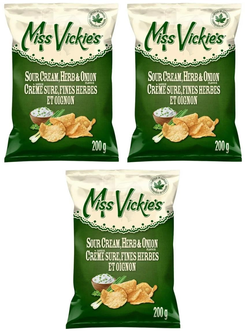 Miss Vickie's Sour Cream, Herb & Onion Kettle Cooked Potato Chips, 200g ...