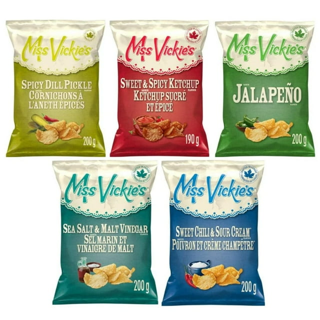 Miss Vickies Potato Chips Canadian Variety Pack, Spicy Ketchup, Spicy ...