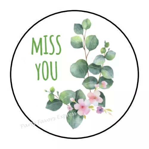 Miss You Eucalyptus Flower Envelope Seal Labels Favors Sticker Envelope ...