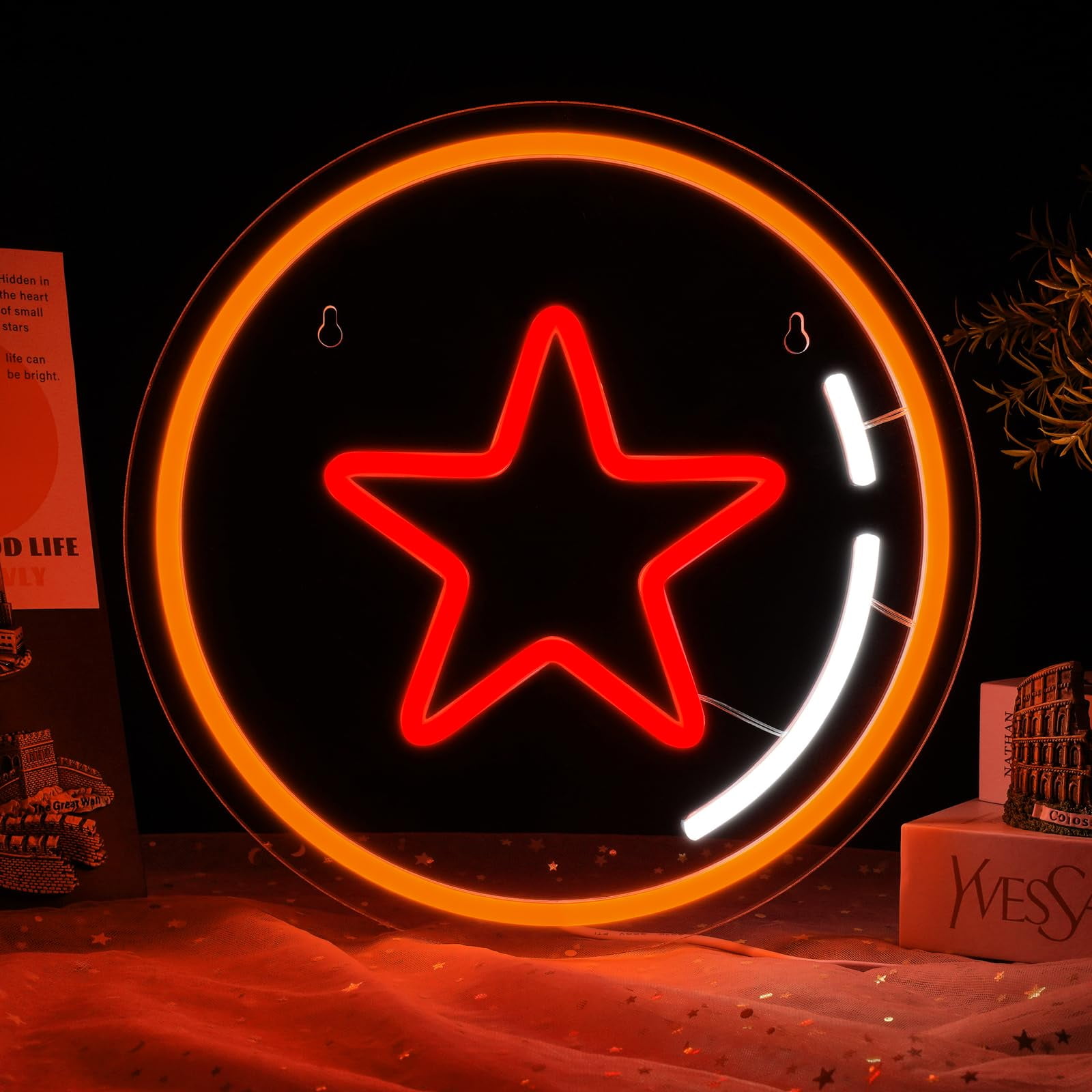 MissAudrey Ball Neon Signs for Room Decor, One Star Anime Led Neon ...