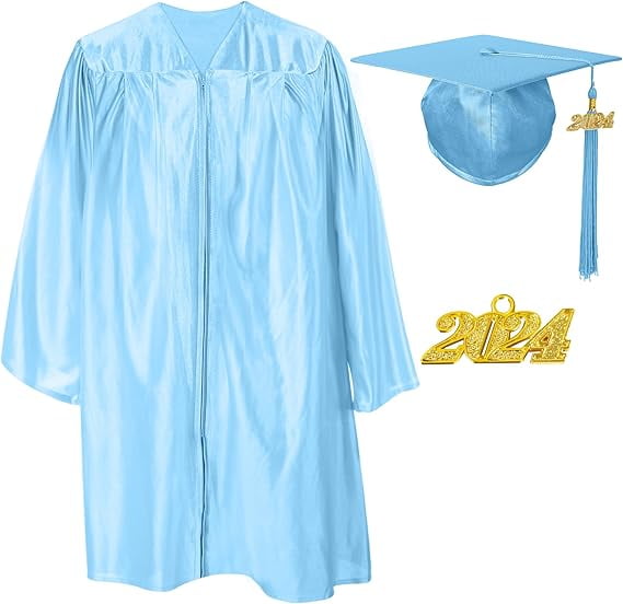 Misscom Kids Shiny Cap Gown with Tassel 2025 Kids Graduation Sets for ...