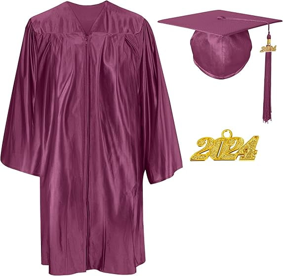 Misscom Kids Shiny Cap Gown with Tassel 2025 Kids Graduation Sets for ...