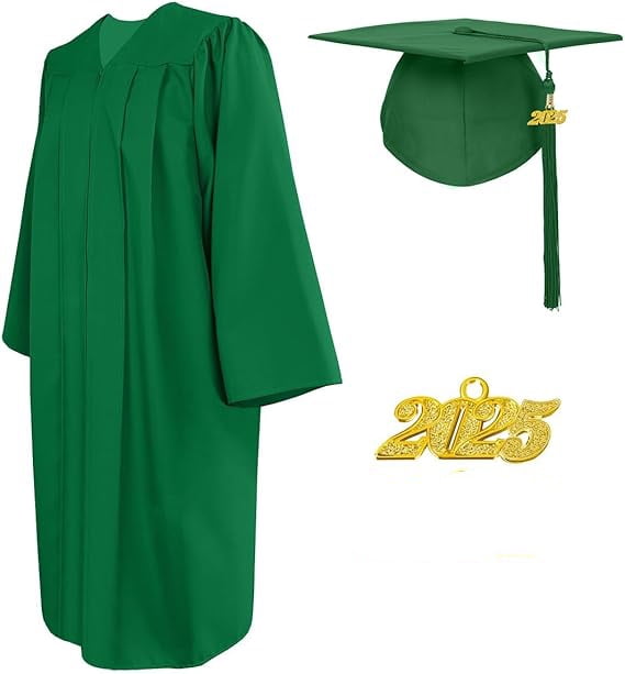 Misscom Matte Graduation Cap Gown Set with 2025 Tassel for High School ...