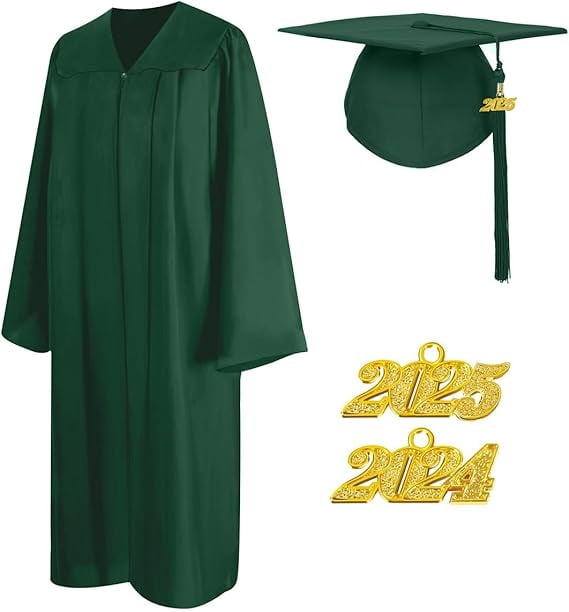 Misscom Matte Graduation Cap Gown Set with 2025 Tassel for High School ...