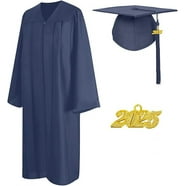 Class Act Graduation Adult Unisex Shiny Graduation Cap and Gown with Matching Tassel and Gold ...