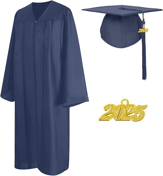Misscom Matte Graduation Cap Gown Set with 2025 Tassel for High School ...
