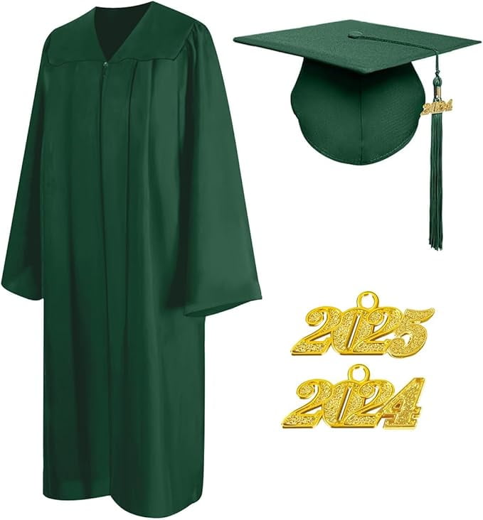 Misscom Matte Unisex Graduation Cap and Gown 2025 Set with Tassel for ...