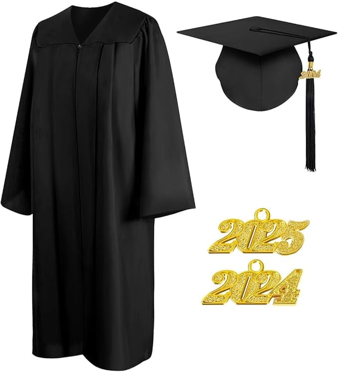 Misscom Matte Unisex Graduation Cap and Gown 2025 Set with Tassel for ...