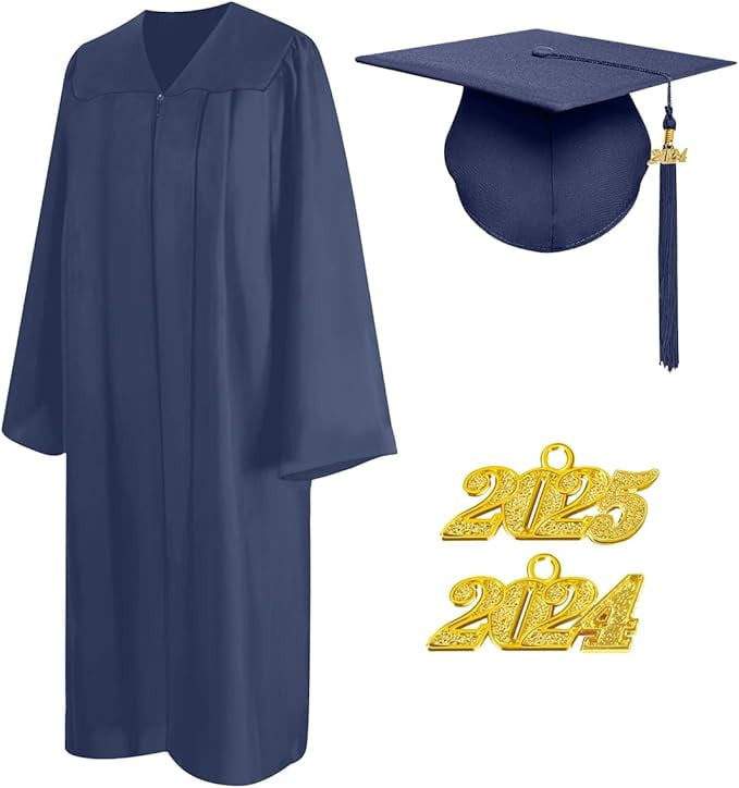 Misscom Matte Unisex Graduation Cap and Gown 2025 Set with Tassel for ...