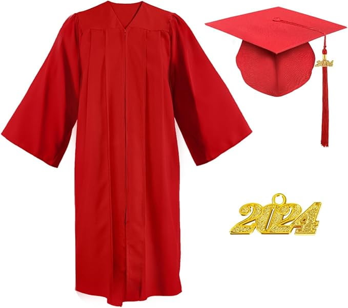 Misscom Matte Unisex Graduation Cap and Gown 2025 Set with Tassel for ...