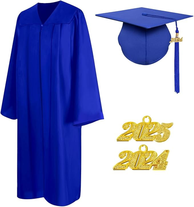 Misscom Matte Unisex Graduation Cap and Gown 2025 Set with Tassel for ...