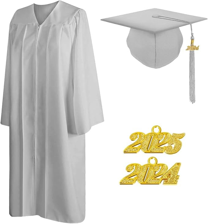 Misscom Matte Unisex Graduation Cap and Gown 2025 Set with Tassel for ...