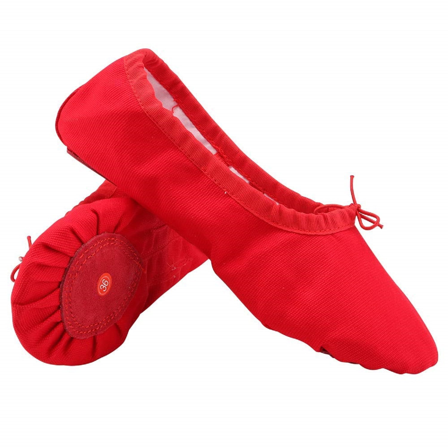 Missfiona Canvas Ballet Slippers Dance Shoes for Women Split Sole ...