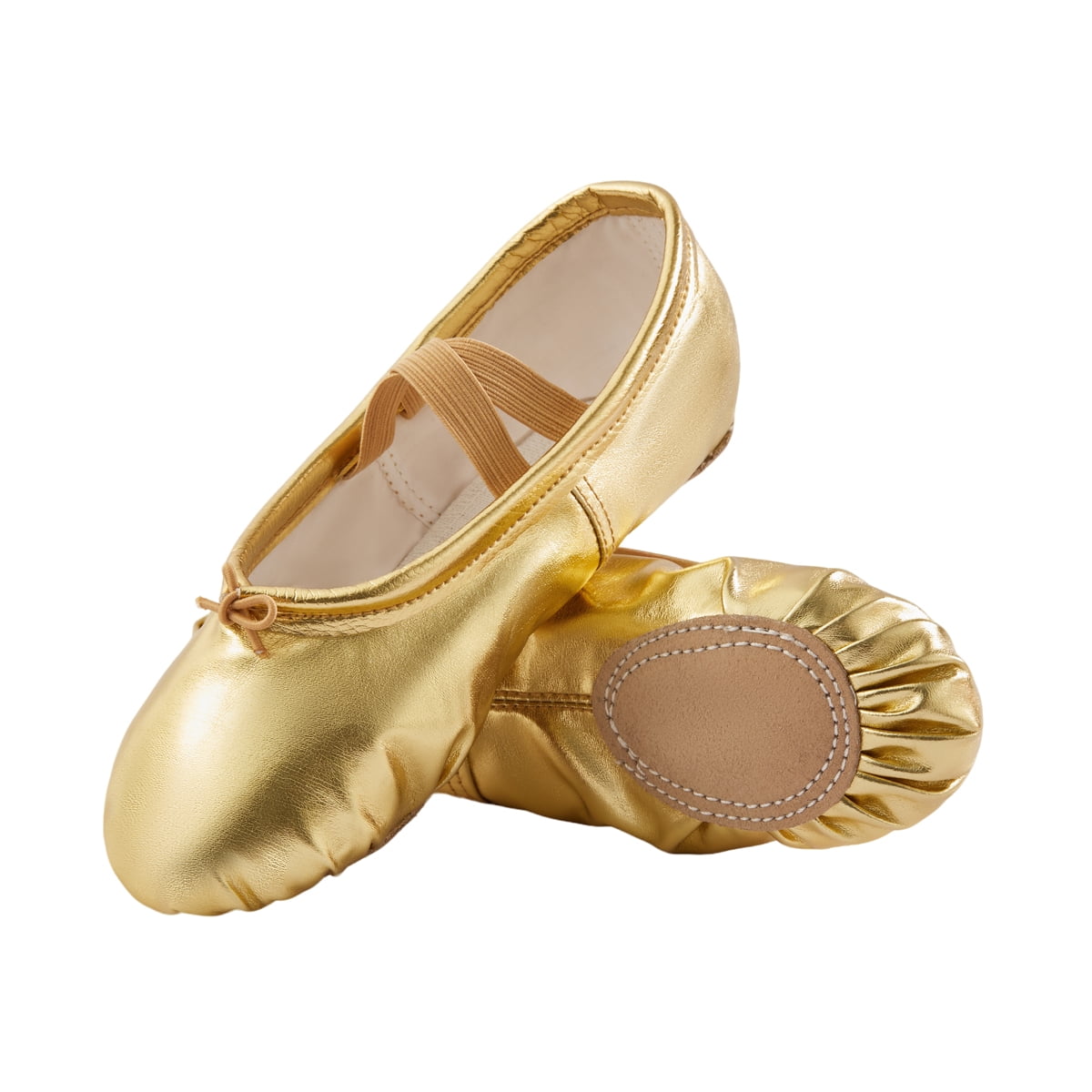 Missfiona Women's Leather Ballet Shoes, Split Sole Flats for Yoga ...