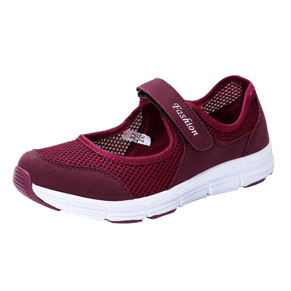 Missfiona Womens Mary Jane Sneakers Walking Shoes Breathable Granny ...