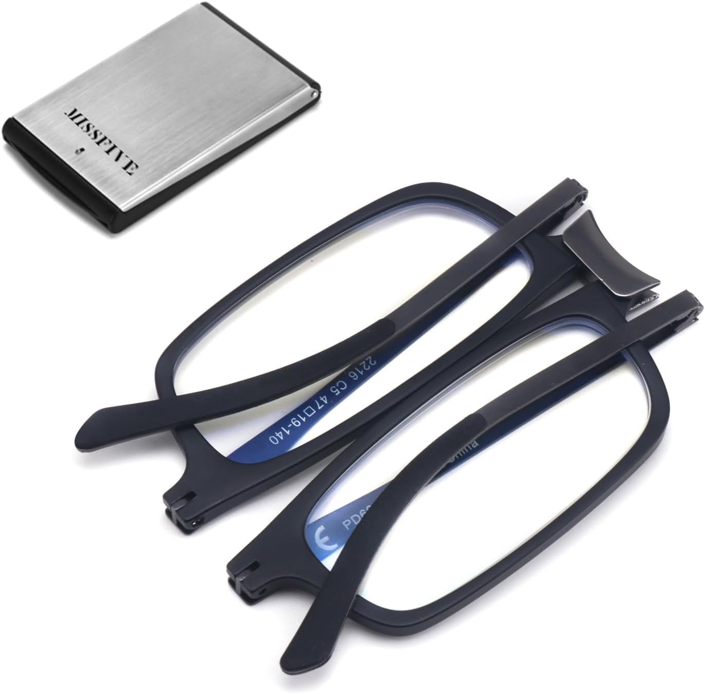 Missfive Premium Folding Reading Glasses With Durable Case Portable Lightweight Travel Readers