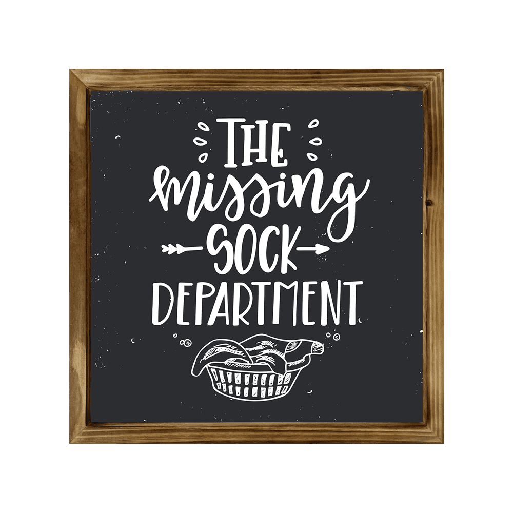 The Missing Sock Sign 8x8 Inch, Rustic Farmhouse Decor Home Sign, Wall ...