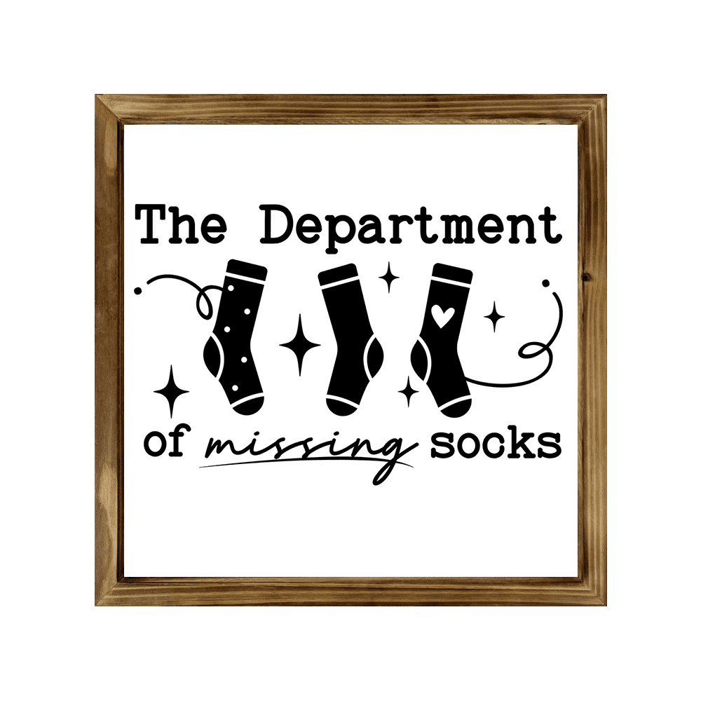 Missing Socks Sign 12x12 Inch, Rustic Farmhouse Decor Home Sign, Wall ...