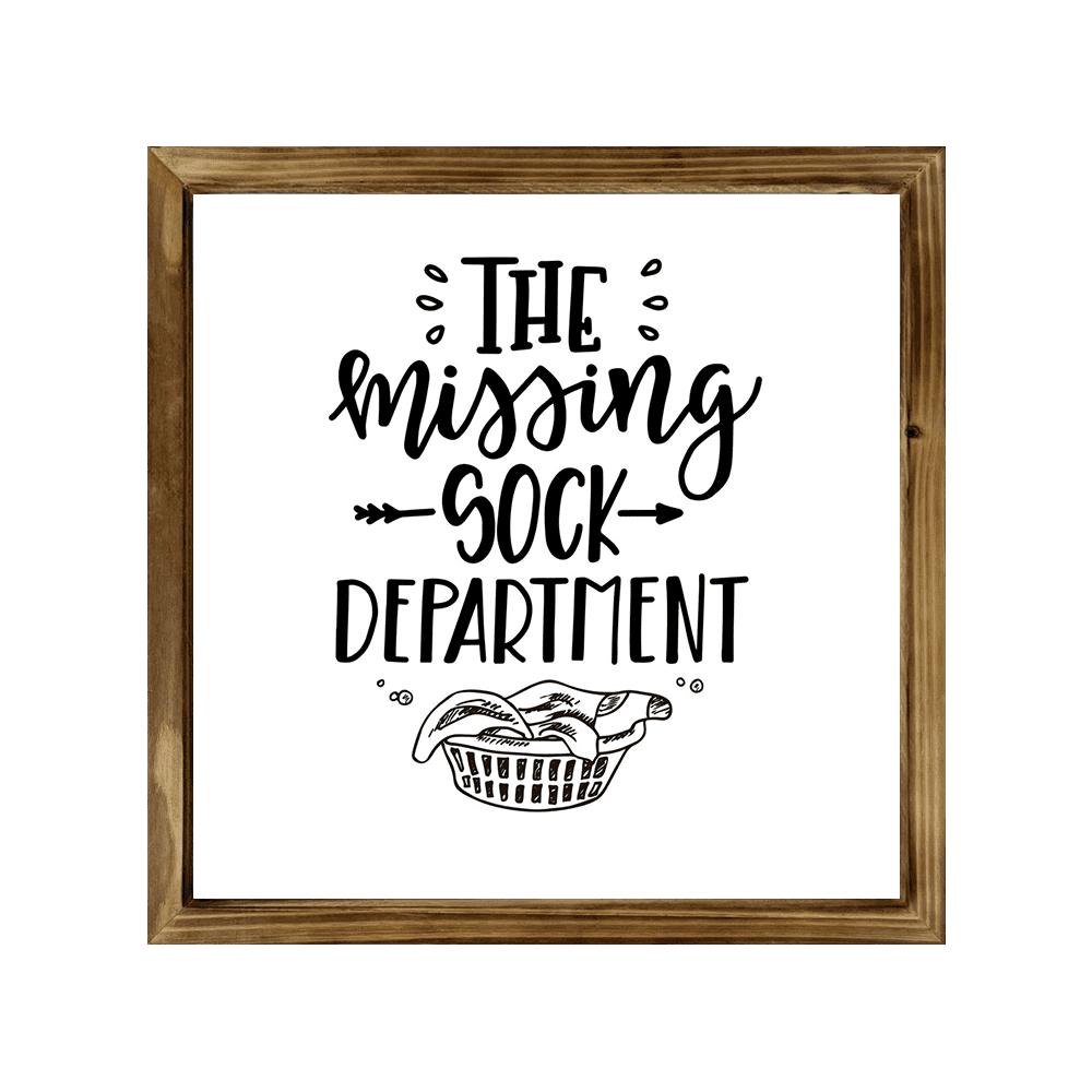 The Missing Socks Sign 8x8 Inch, Rustic Farmhouse Decor Home Sign, Wall ...
