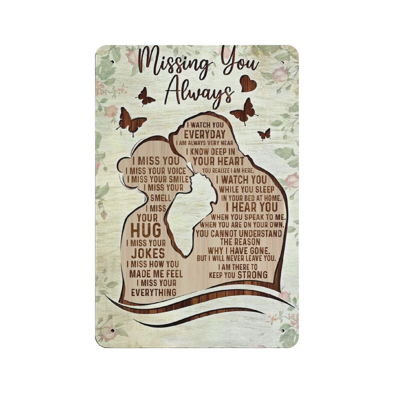 Missing You Always, Couple tin sign, tin sign, Couple Gift Vertical tin ...