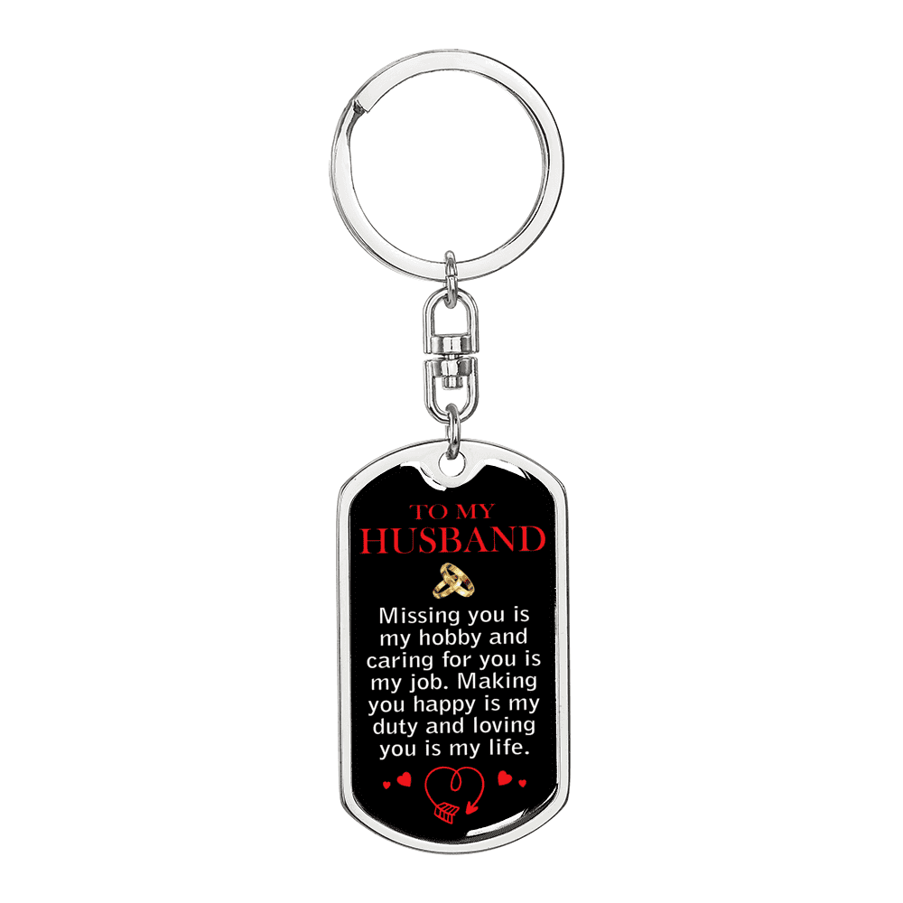 Missing You Is My Hobby Husband Stainless Steel or 18k Gold Premium ...