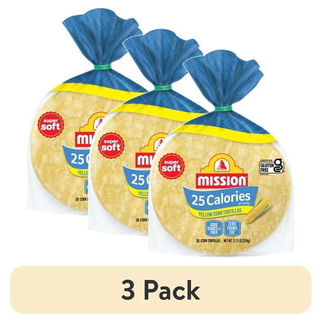 (3 pack) Mission 25 Calories Yellow Corn Tortillas, 30 Count - Walmart.com