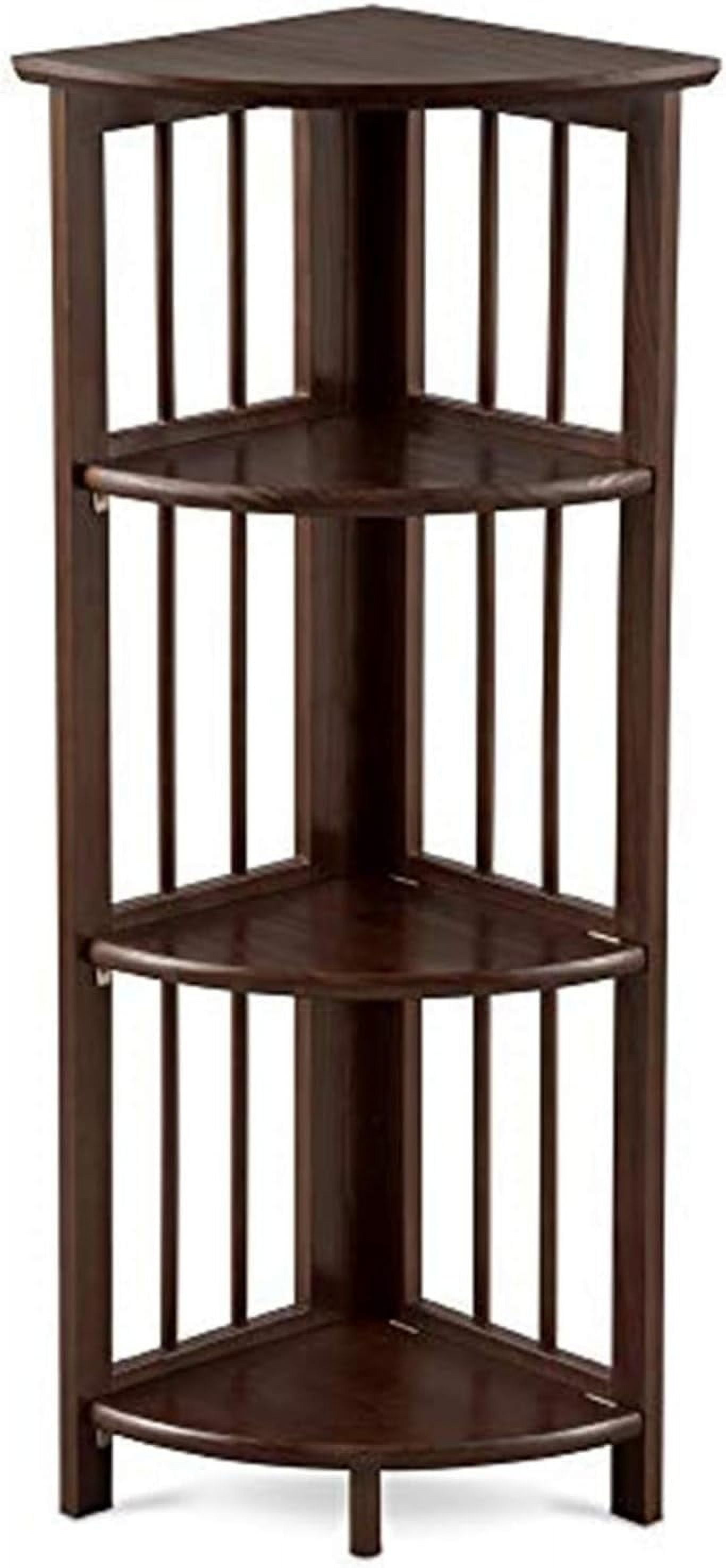 Mission 4-Shelf Corner Folding Bookcase, Truffle Brown - Walmart.com